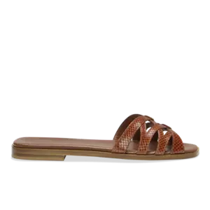 Sarah Flint Kim Slide Sandal - Toffee & Embossed Calf