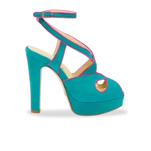 Sarah Flint Perfect Sharon 120 Platform Heels - Turquoise Suede