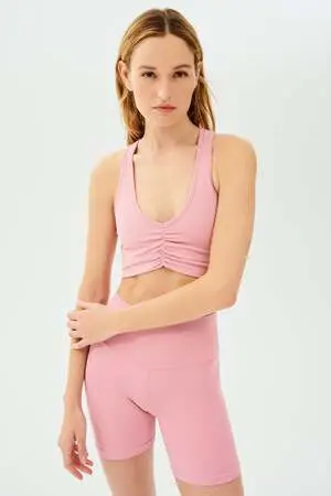 Splits59 Airweight Bra With Ruching Dusty Rose