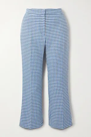Marni Cropped Gingham Woven Flared Trousers