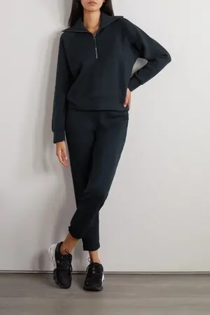 Spanx Airessentials Stretch-jersey Half-zip Sweatshirt - Black