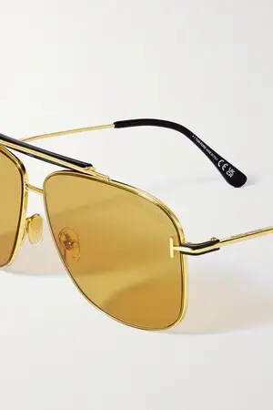 TOM FORD Jaden Aviator-style -tone Sunglasses