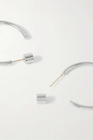 JENNIFER FISHER Mini Thread Hoop Earrings - Silver