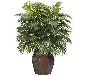NEARLY NATURAL Areca Palm W/vase Silk Plant - One-color