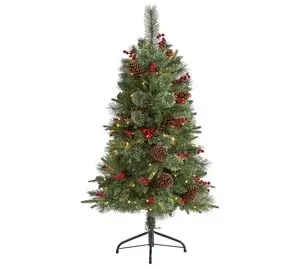 NEARLY NATURAL 4-ft Norway Pine Christmas Tree /150 Leds - One-color
