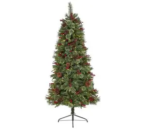 NEARLY NATURAL 6.5-ft Norway Pine Christmas Tre E W/350 Leds - One-color