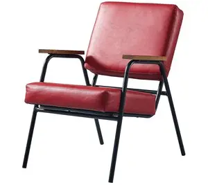 TEAMSON Denver Faux Leather Armchair Wit H Metal Legs - One-color