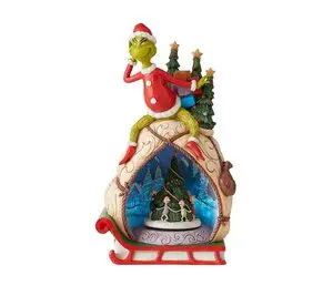 JIM SHORE Enesco Grinch Grinch With Lighted Otatable Scene - One-color
