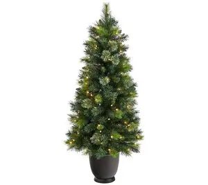 NEARLY NATURAL 4.5-ft Oregon Pine Christmas In Lanter - One-color