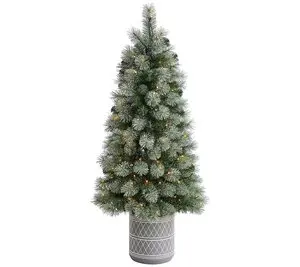 NEARLY NATURAL 4.5-ft Nova Scotia Pine Christma Tree W/ Leds - One-color