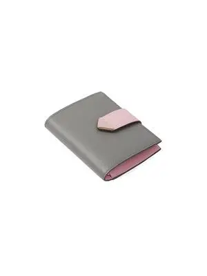Prada Small Saffiano And Smooth Leather Wallet Grey
