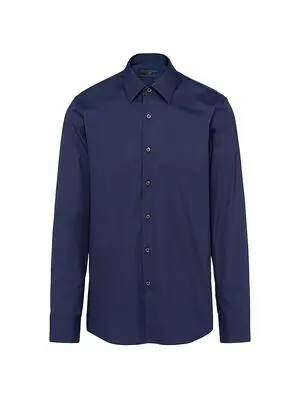 Prada Stretch Cotton Shirt Dark Blue