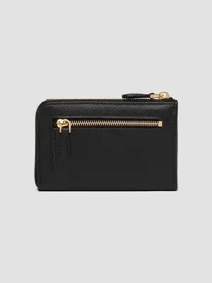 Prada Saffiano Keychain Card Case - Black Gold