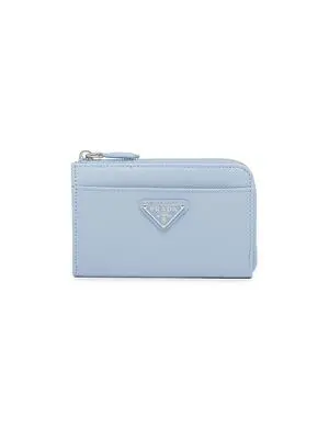Prada Saffiano Keychain Card Case Blue