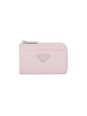 Prada Saffiano Keychain Card Case Light Pink
