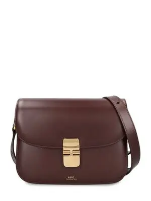 A.p.c. Small Grace Leather Shoulder Bag Cafe