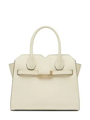 VALEXTRA Mini Milano Leather Top Handle Bag - Pergamena