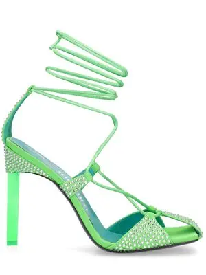 Attico THE ATTICO 105mm Adele Crystal Sandals - Green