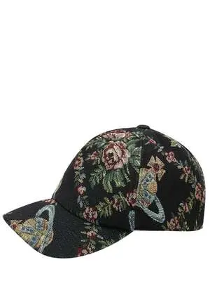 VIVIENNE WESTWOOD Trellis Tapestry Baseball Cap - Black