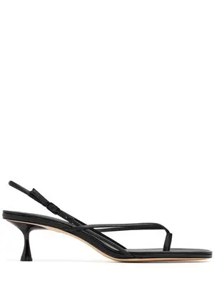 Studio Amelia STUDIO AMELIA 50mm Wishbone Leather Sandals - Black