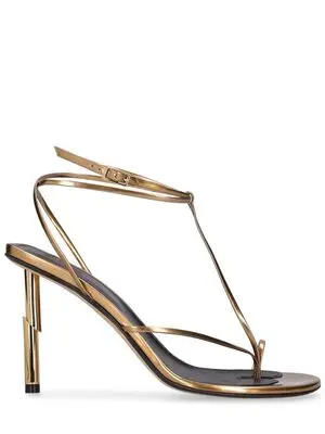 LANVIN 95mm Sequence Metallic Leather Sandals - Gold