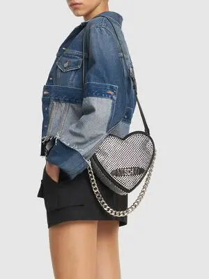 Moschino Crystal Heart Shoulder Bag
