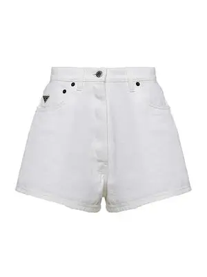 Prada Women's Bull Denim Shorts - White  - White