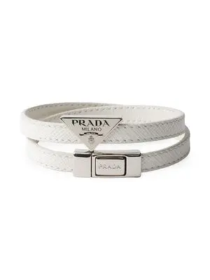 Prada Saffiano Leather Bracelet White