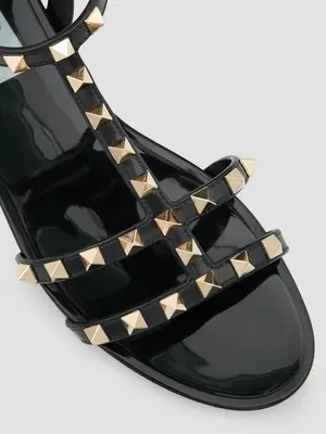Valentino Garavani Rockstud Flat Rubber Sandals - Black