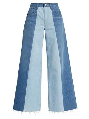 FRAME Women's Mid-Rise Split-Seam Wide-Leg Jeans - Split Personality  - Split Personality