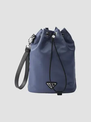 Prada Re-nylon And Saffiano Leather Pouch - Blue