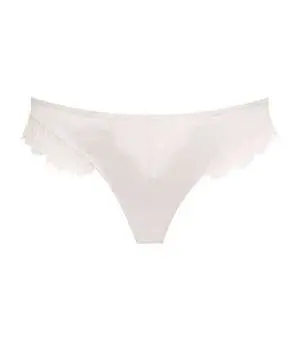 Kiki De Montparnasse Lace Insert Thong - Ivory