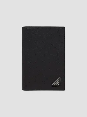 Prada Saffiano Leather Passport Holder - Black