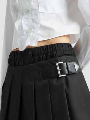 Prada Pleated Re-nylon Miniskirt