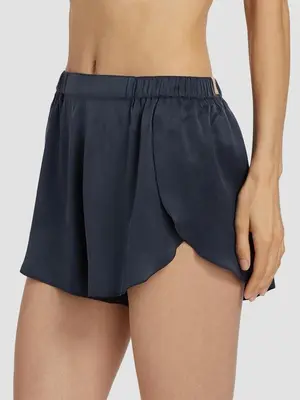 Lunya Washable Silk Tulip-back Pajama Set - Deep Blue