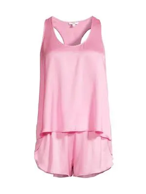 Lunya Washable Silk Tulip-back Pajama Set Etude Pink