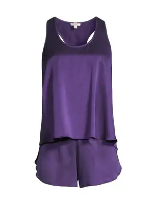 Lunya Washable Silk Tulip-back Pajama Set Flying Fig