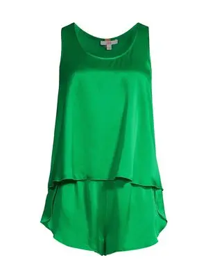 Lunya Washable Silk Tulip-back Pajama Set Glade Green