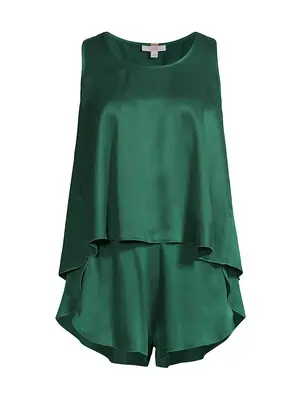 Lunya Washable Silk Tulip-back Pajama Set Hum Forest