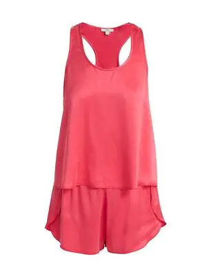 Lunya Washable Silk Tulip-back Pajama Set Rapturous Flamingo
