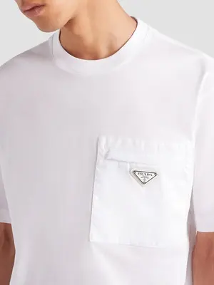 Prada Re-nylon And Jersey T-shirt - White