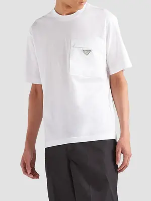 Prada Re-nylon And Jersey T-shirt - White