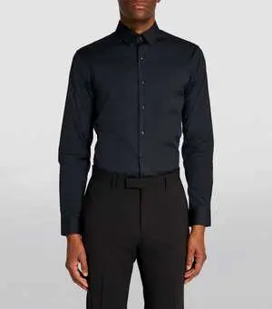 Sandro Cotton-blend Point-collar Shirt - Blue