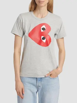 Play Comme Des Garcon Play Heart Logo T-shirt - Grey