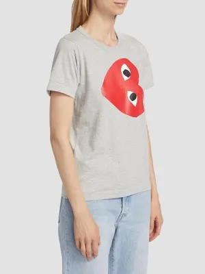 Play Comme Des Garcon Play Heart Logo T-shirt - Grey