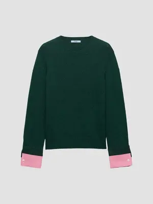 Prada Wool And Cashmere Crew-neck Sweater - Green