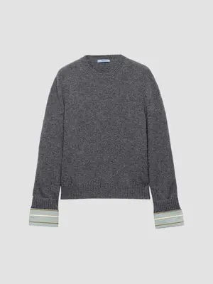 Prada Wool And Cashmere Crew-neck Sweater - Grey