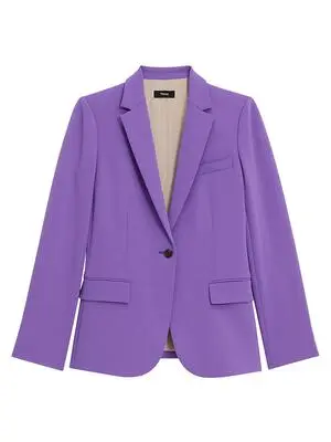 Theory Staple Classic Crepe Single-button Blazer Bright Peony