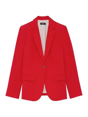 Theory Staple Classic Crepe Single-button Blazer Geranium