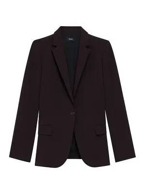Theory Staple Classic Crepe Single-button Blazer Hickory